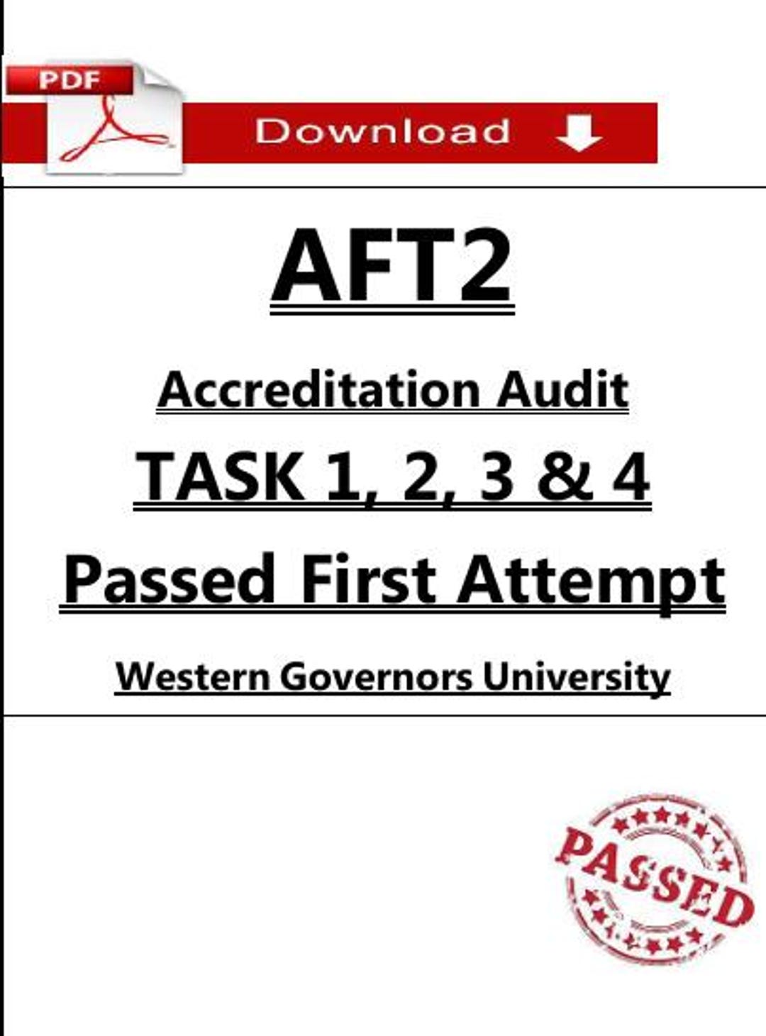WGU AFT2 Accreditation Audit Study Guide 2026 | Tasks 1–4 | Performance ...