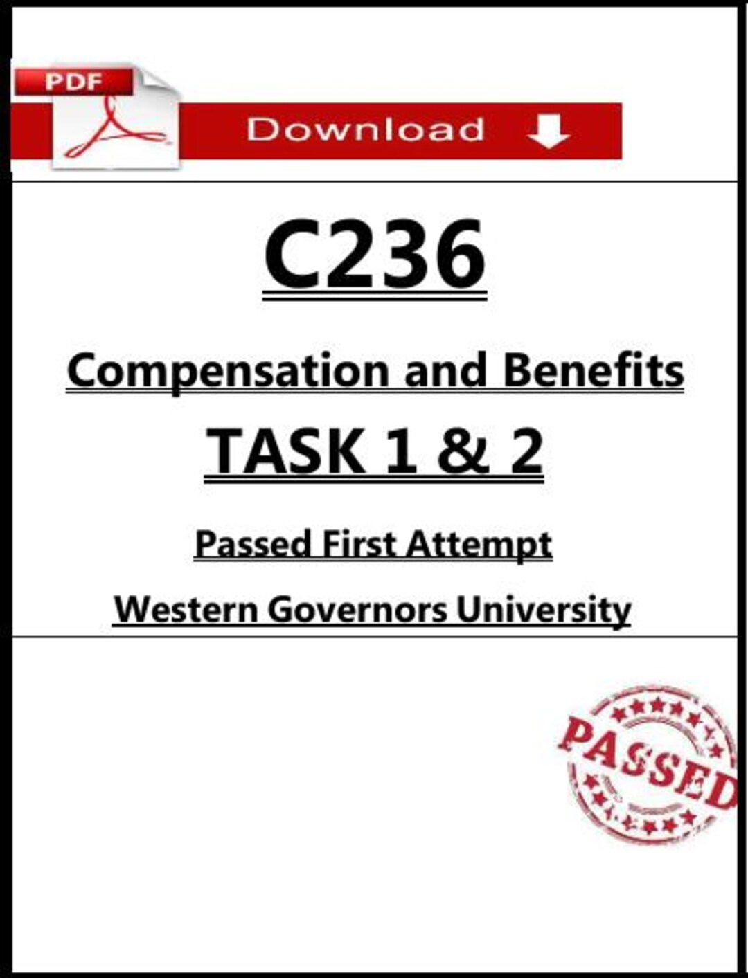 WGU C236 Compensation & Benefits Study Guide | Tasks 1 and 2 ...