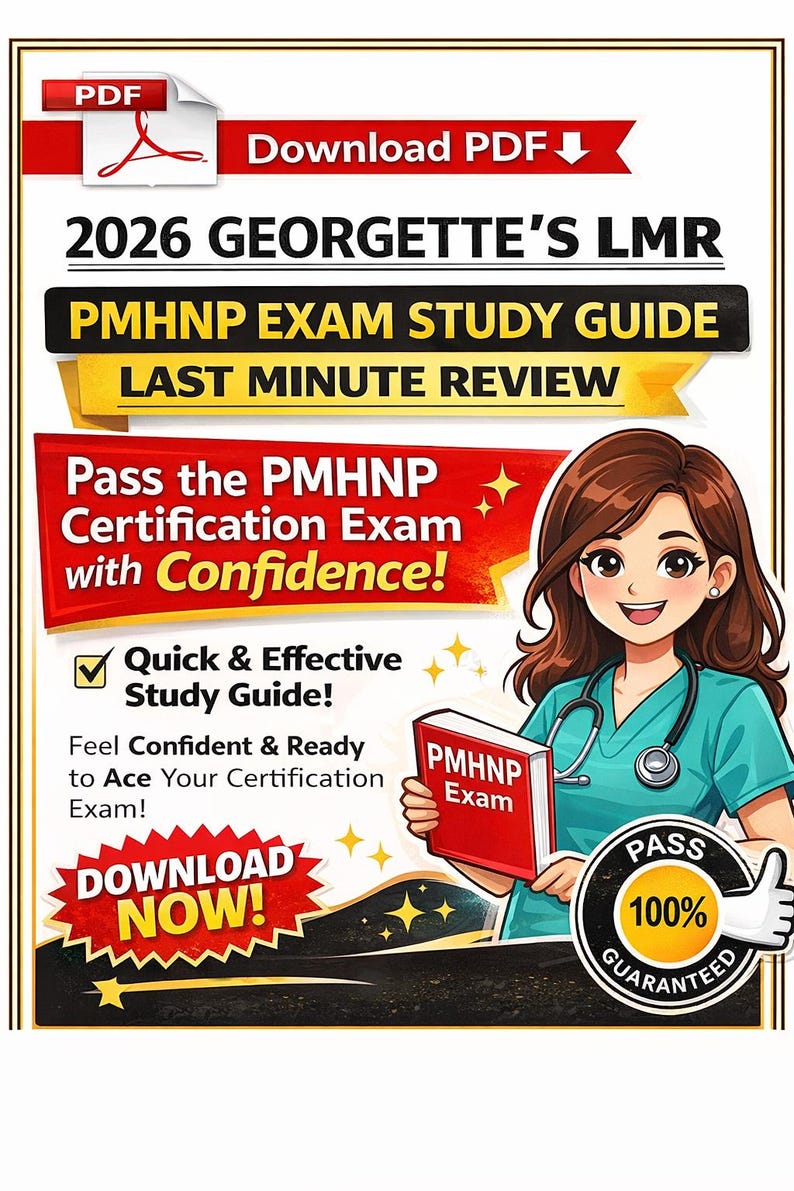 2026 PMHNP LMR Exam Study Guide | Psychiatric Nurse Practitioner Review ...
