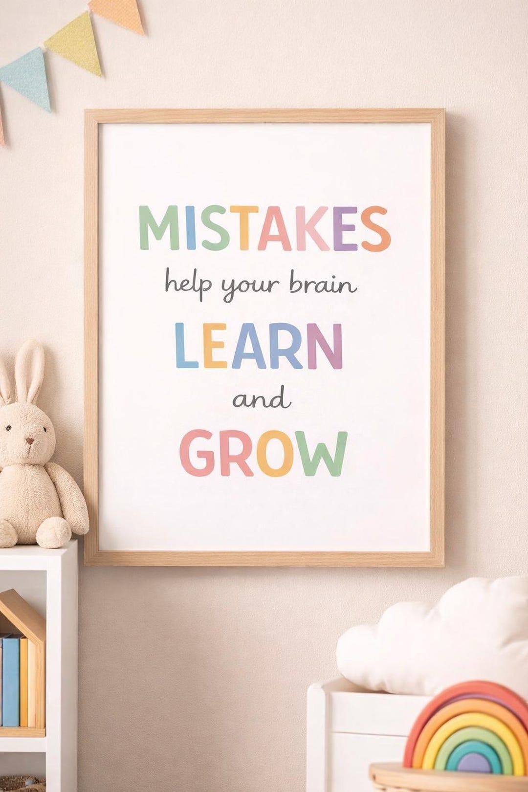 Growth Mindset Poster for Kids, Mistakes Help Me Learn, Classroom Wall ...