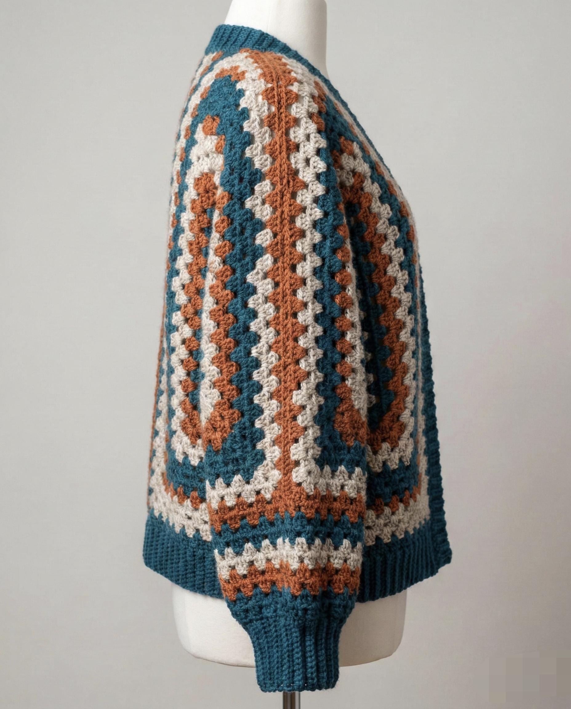 Crochet Granny Hexagon Cardigan Pattern : Modern Hexi Sweater Jacket ...