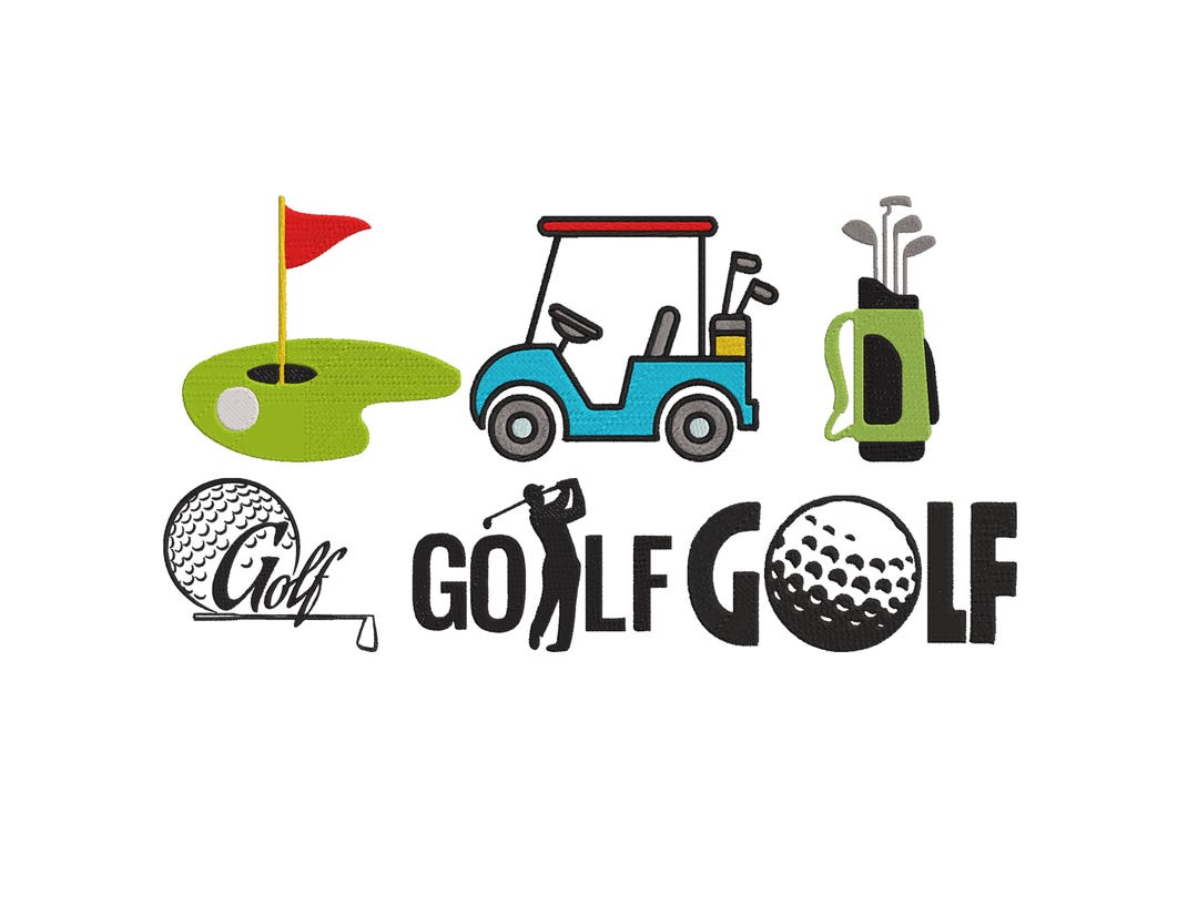 Golf Embroidery, Golf Bundle Embroidery Files, Golf Set Design, Garden ...