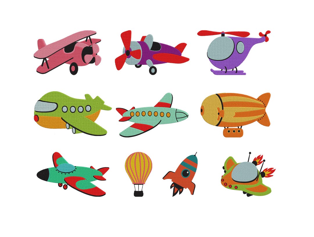 Air Transport Bundle Embroidery Designs, Air Vehicles Embroidery Design ...