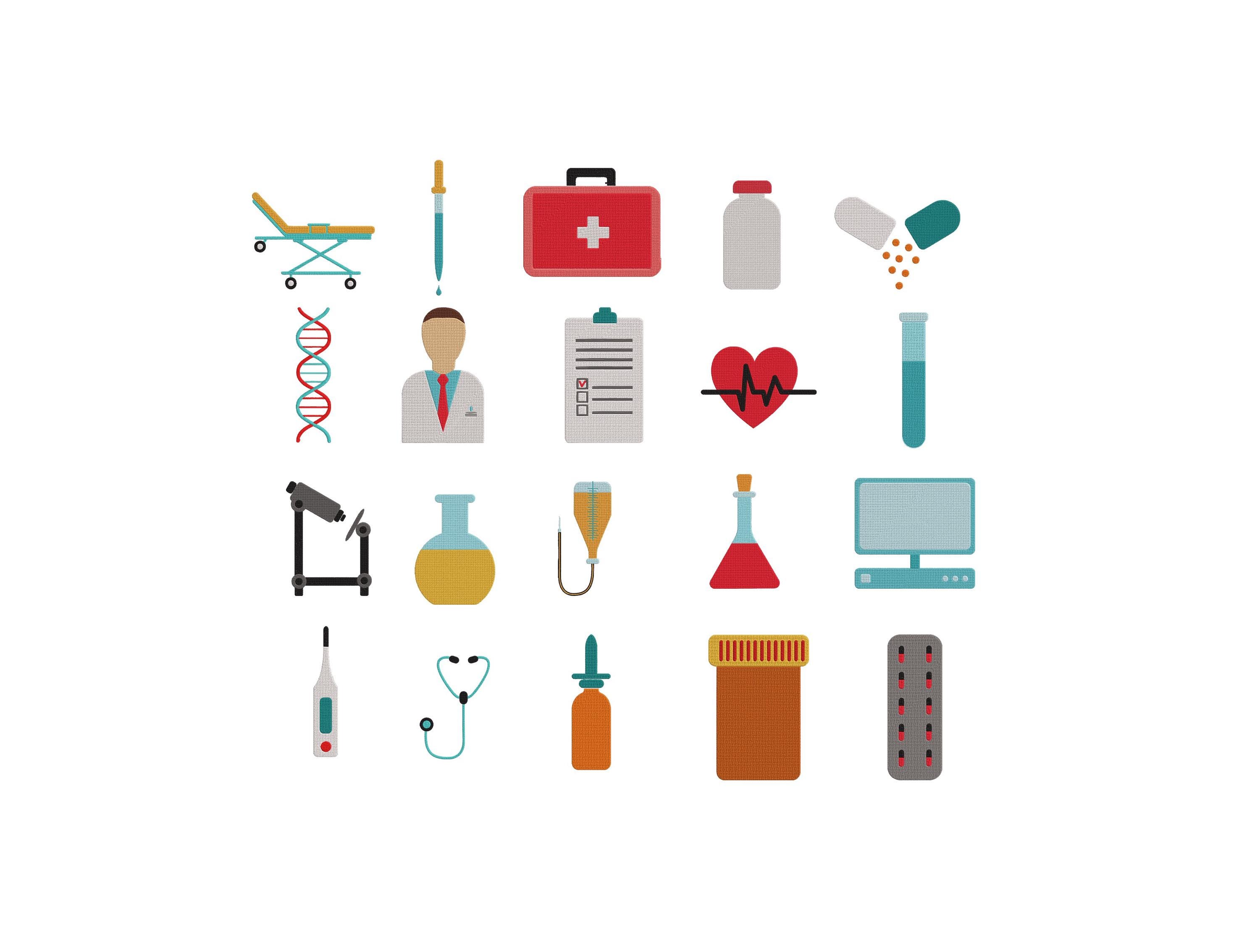 Doctor Set Embroidery Design, Medical Set Embroidery Design ...