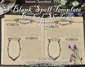 Printable Book of Shadows Blank Mushroom Note Pages Instant | Etsy