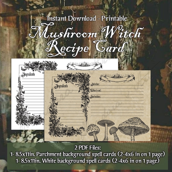 Printable Spell Recipe Card Instant Download Grimoire Pages - Etsy