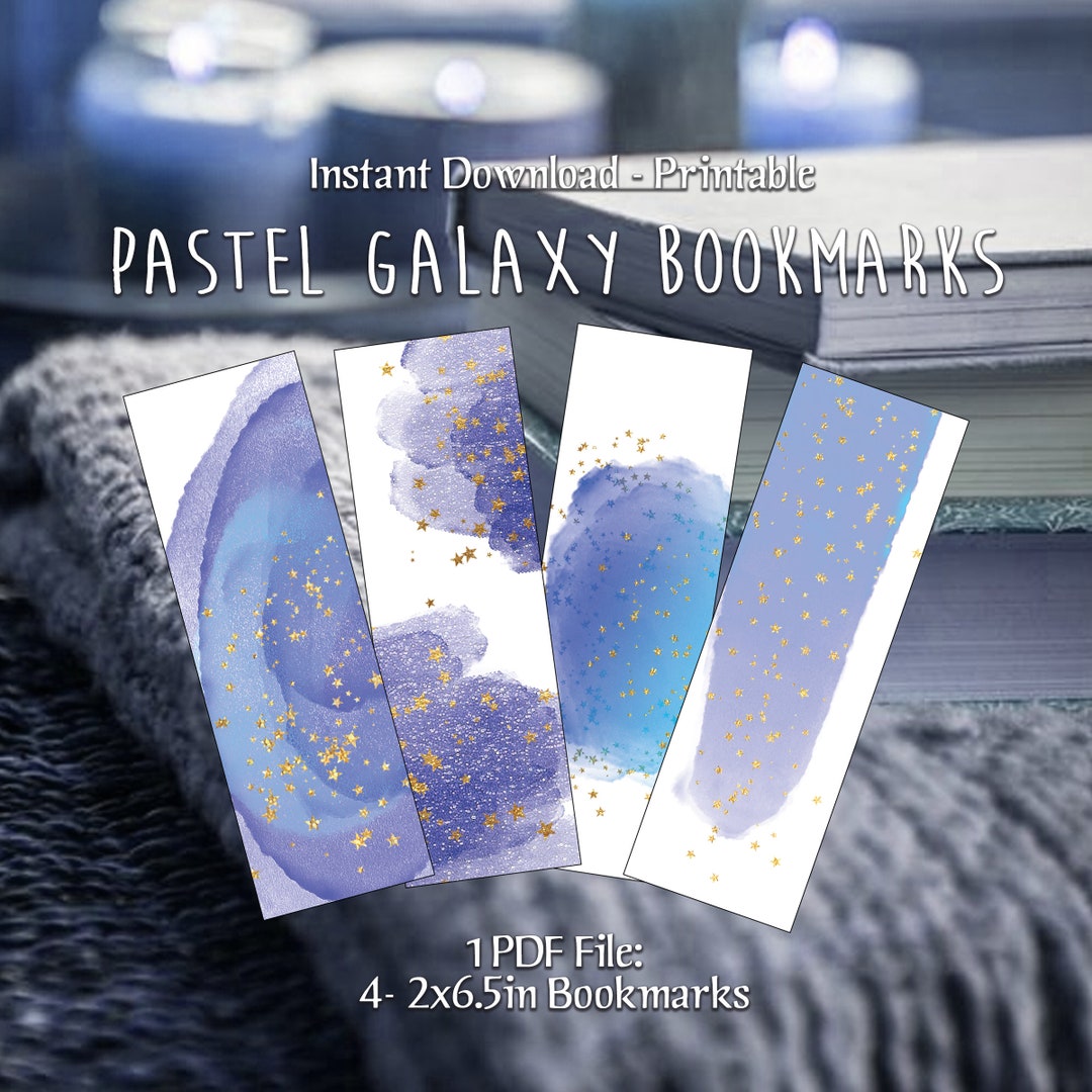 Pastel Galaxy Bookmarks| Watercolor Bookmark| Pastel Aesthetic ...