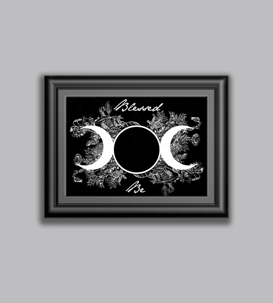 Blessed Be Moon Phase Art Print Printable Digital Instant Download ...