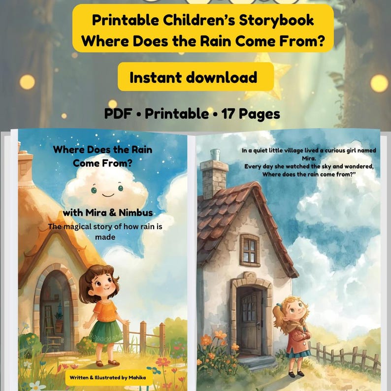 Where Does the Rain Come From? Printable Children’s Storybook. Kids ...