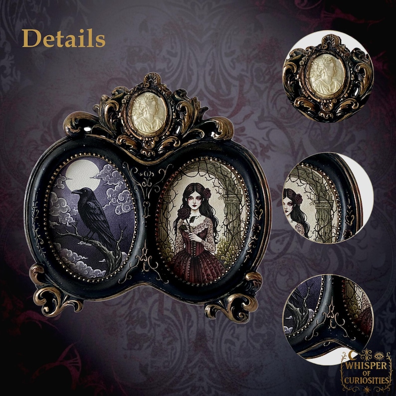 Victorian Gothic Double Picture Frame - Ornate Resin Photo Display - Etsy