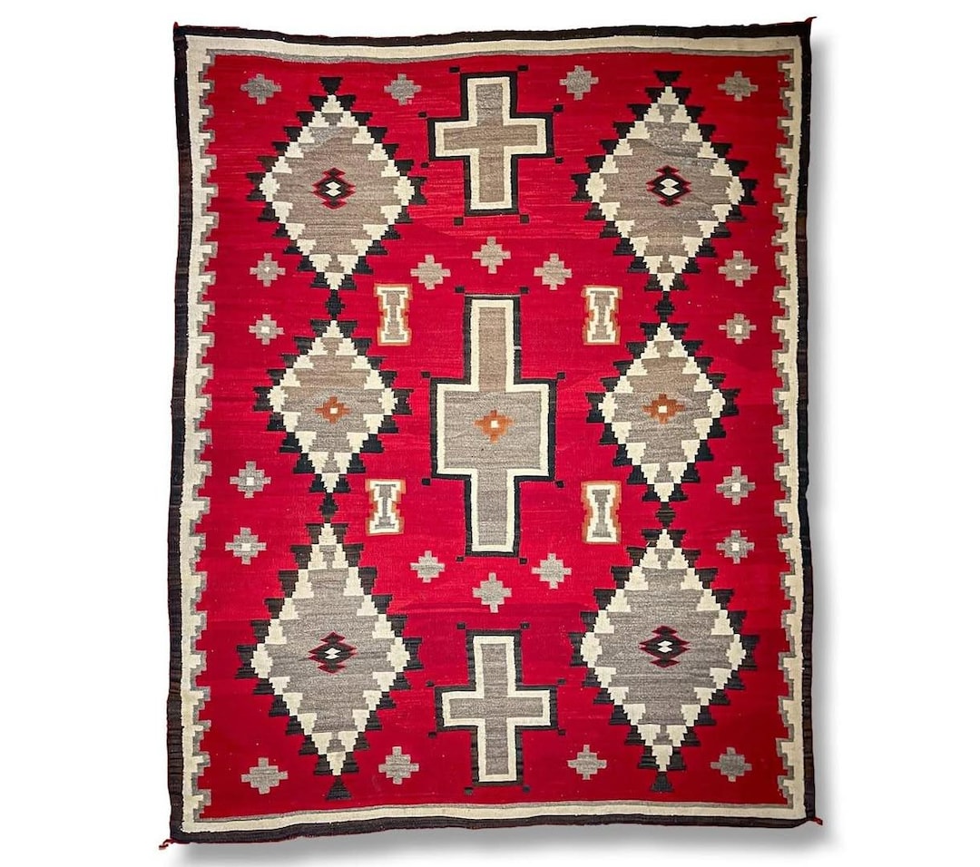 9x12 Handwoven Wool Navajo Rug Southwestern Pattern Native American ...