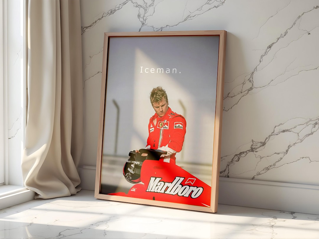 Kimi Raikkonen Poster, Formula 1 Legend Wall Art, Iconic Motorsport ...