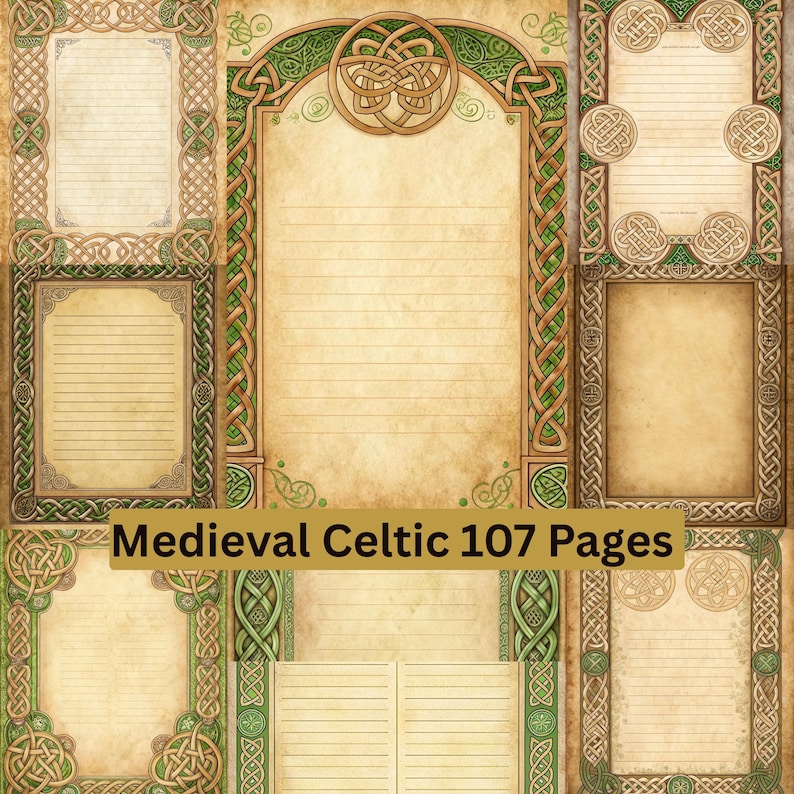 Medieval Celtic Manuscript Junk Journal Pages, Celtic Knot Scrapbook ...