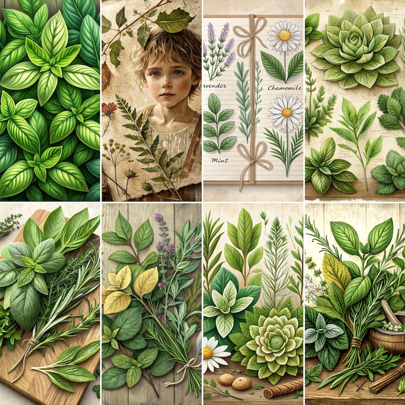 Herbal Junk Journal Pages, Botanical Junk Journal, Vintage Herbal Journal, Botanical Art Journal ...