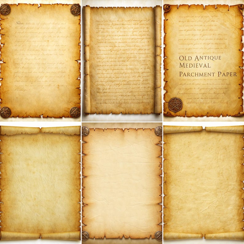 Medieval Parchment Paper, Old Manuscript Pages, Vintage Ephemera Junk ...
