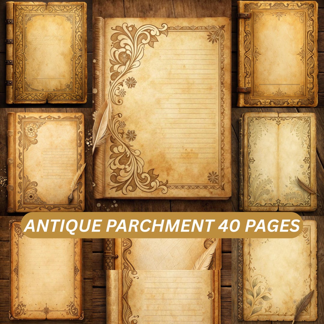 Antique Lined Parchment Paper, Victorian Journal Pages (digital ...