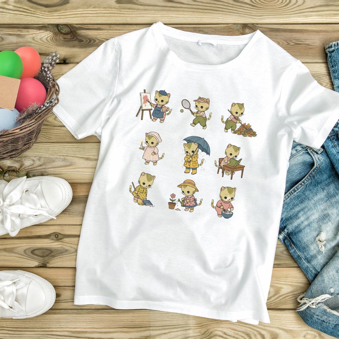 Cat 90s Tattoo Vintage SVG PNG, Retro Kitten Funny Shirt Design, Cute ...