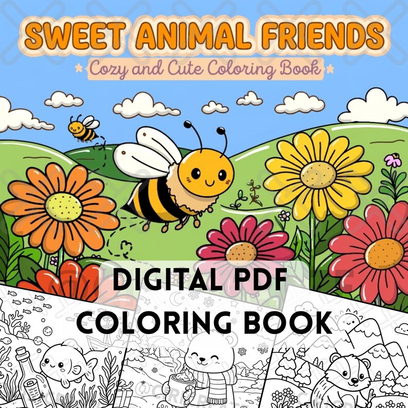 Animal Coloring Pages (50), Cozy Stress Relief Book (PDF Download) - Etsy