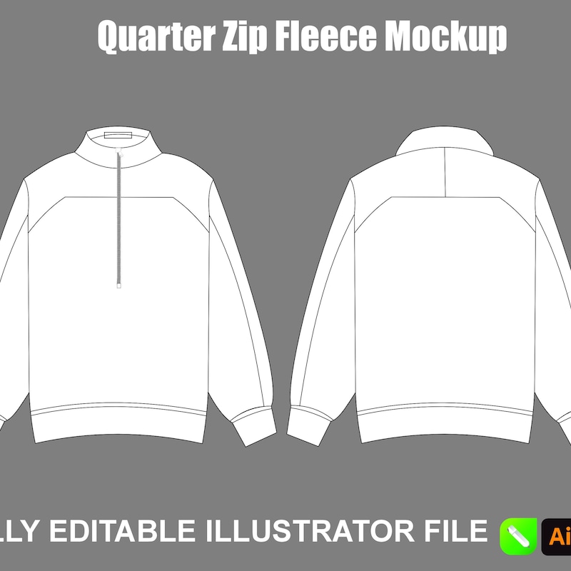 Quarter Zip Template - Etsy