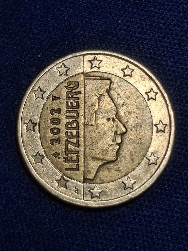 Rare 2 Euro Coin From 2002 Luxembourg. Minting Error - Etsy