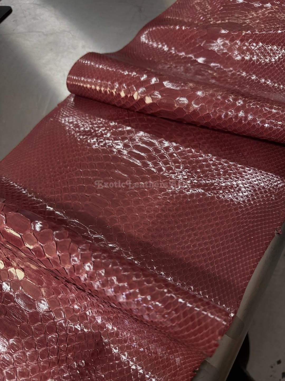 Genuine Reticulated Python Leather Skin | Dusty Rose Bleached Belly ...