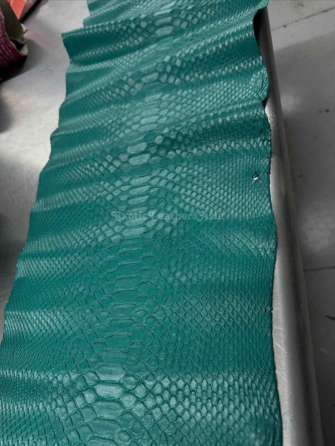 Genuine Reticulated Python Leather Skin | Turquoise Bleached Belly Skin ...