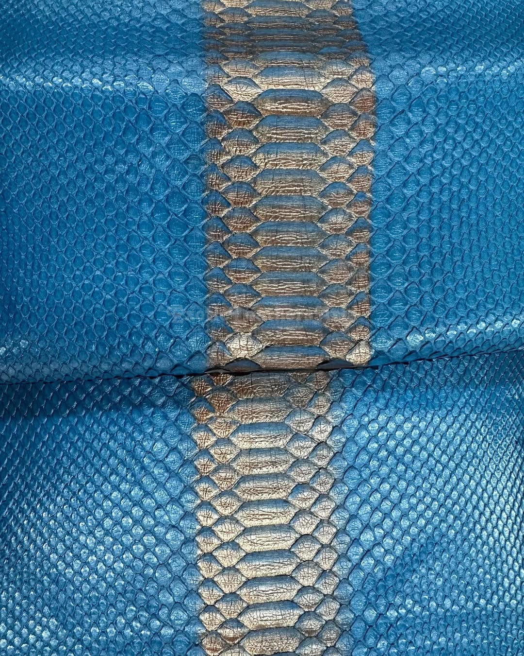 Genuine Reticulated Python Leather Skin | Antique Metallic Blue ...