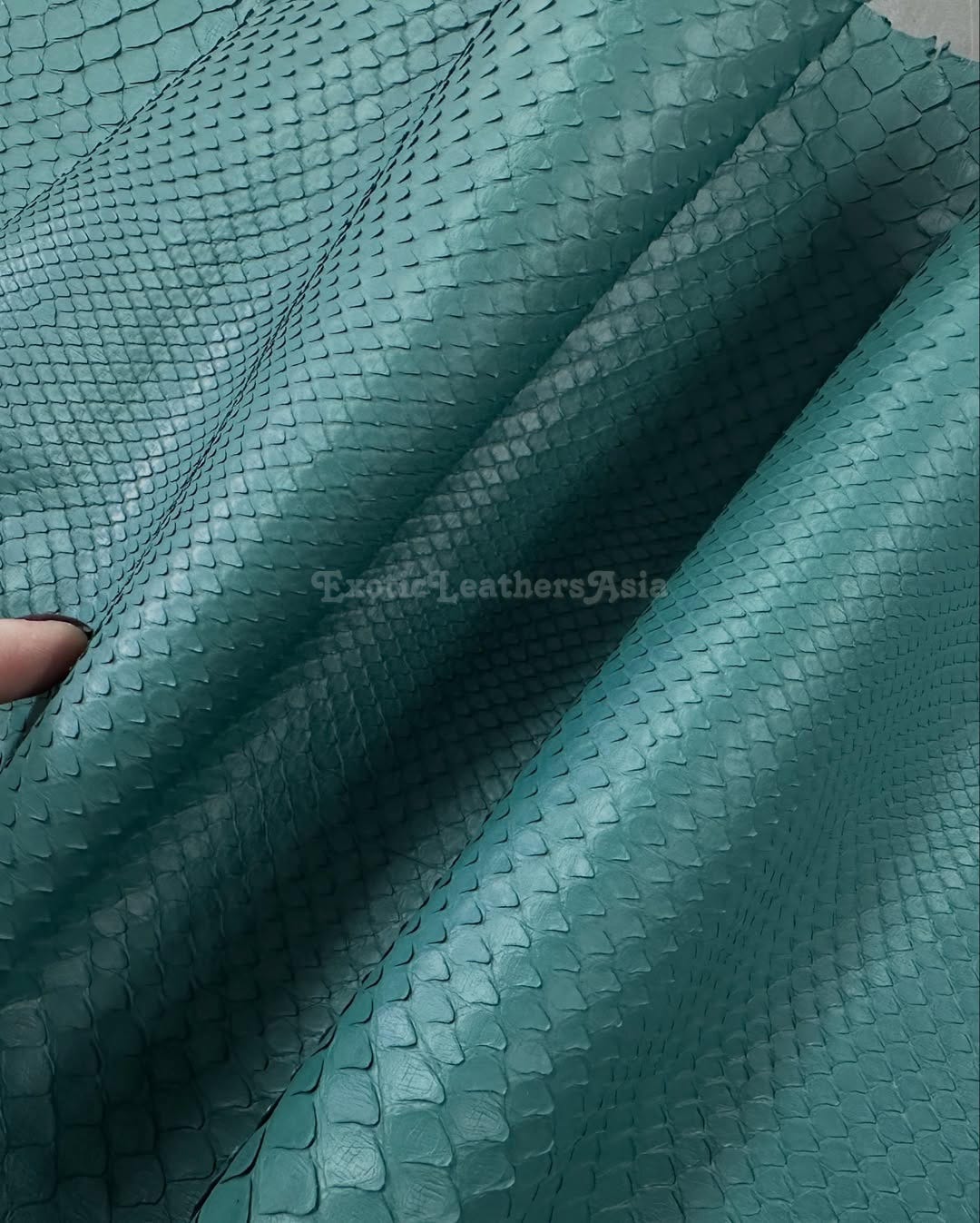 Genuine Reticulated Python Leather Skin | Pine Green Bleached Back Skin ...