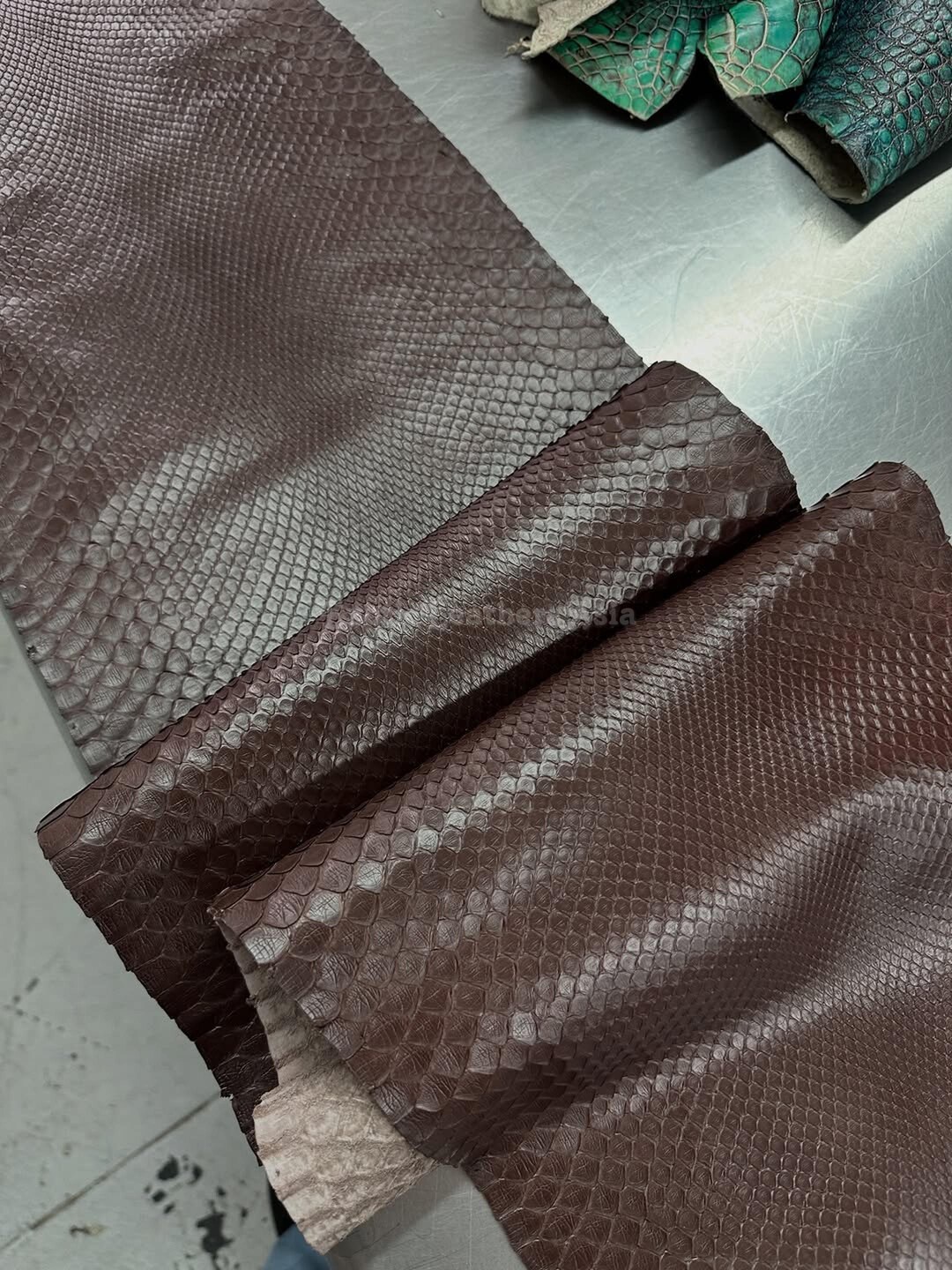 Genuine Reticulated Python Leather Skin | Espresso Bleached Back Skin ...