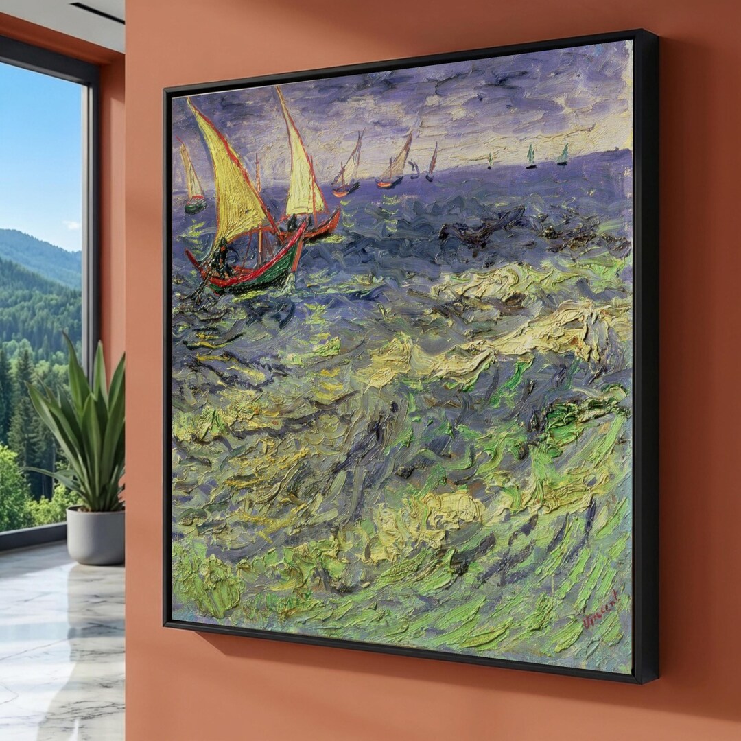 Van Gogh Sailing Boats Canvas Print, Impressionist Seascape Art - Etsy