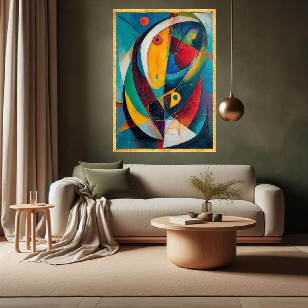 Abstract Geometric Canvas Art Print, Modern Colorful Shapes - Etsy