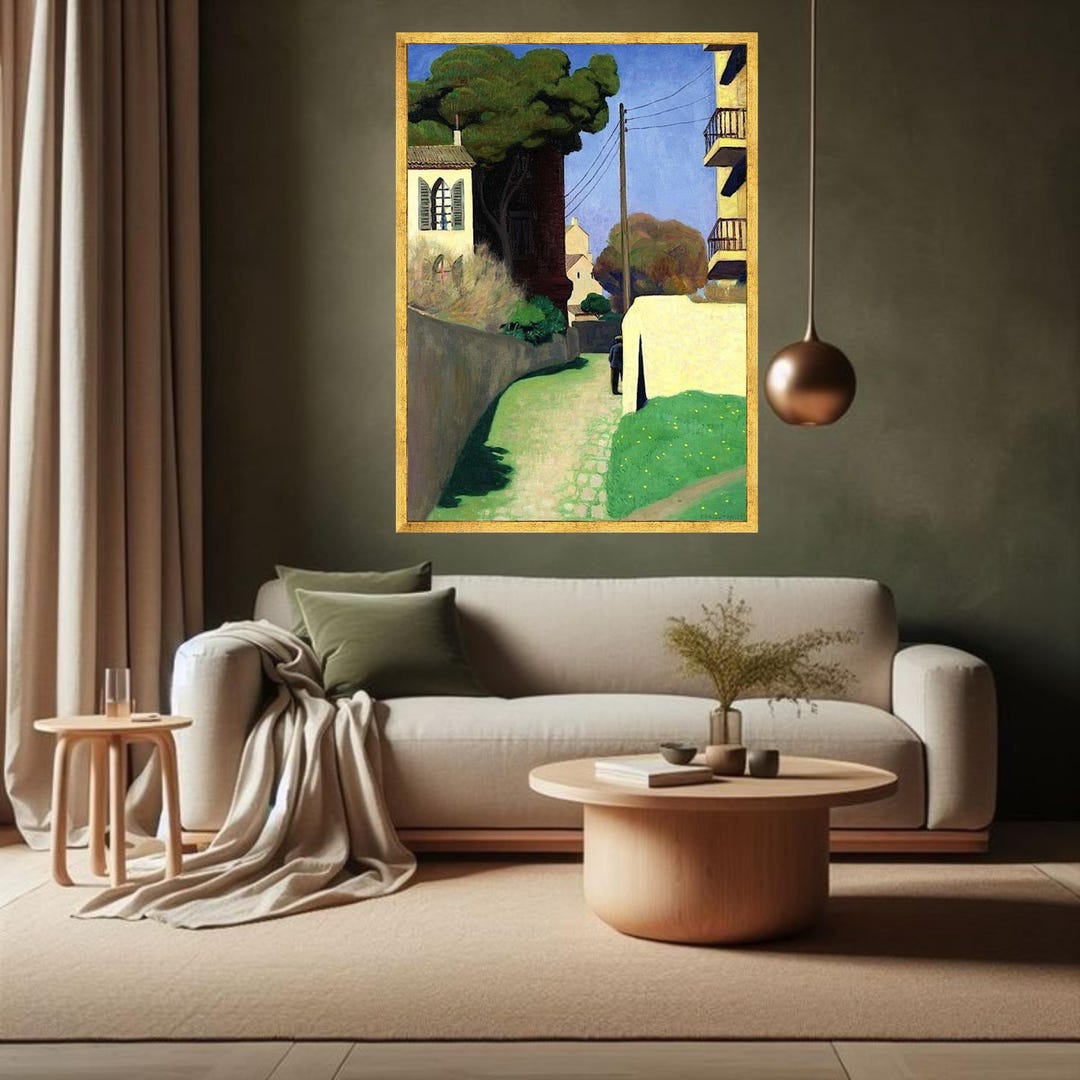 Tranquil Village Pathway Canvas, Félix Vallotton Landscape Art, Serene ...
