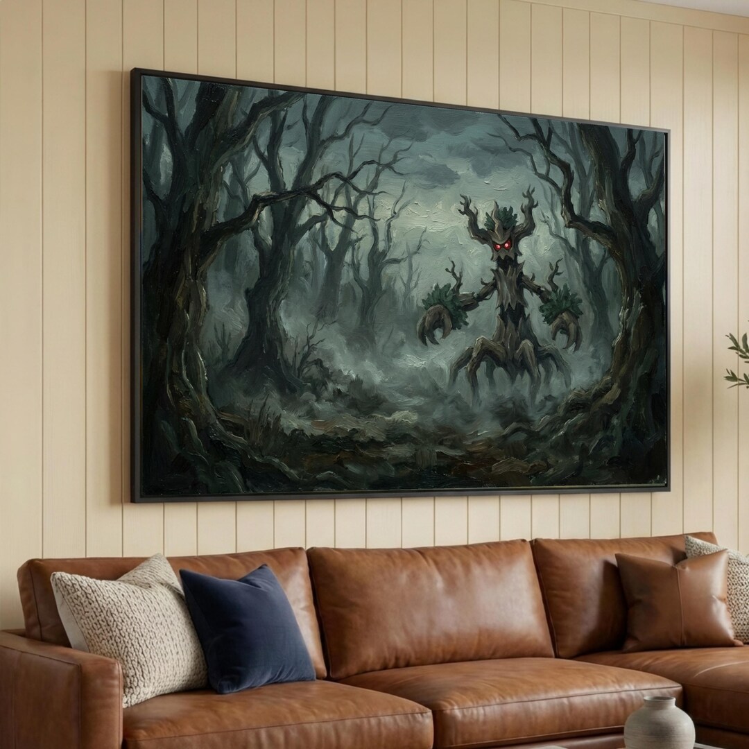 Eerie Tree Monster Canvas, Dark Enchanted Forest Wall Art - Etsy