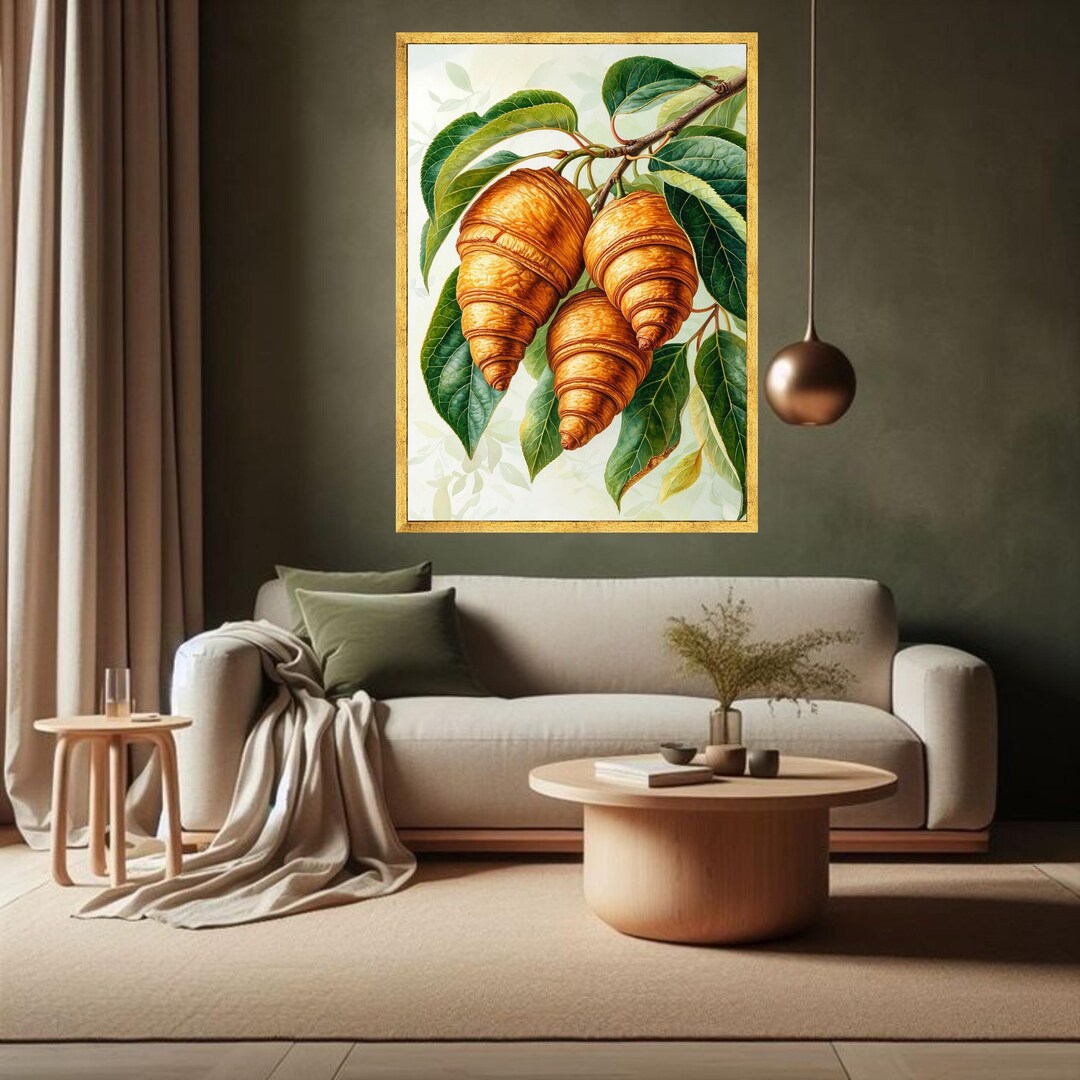 Croissant Tree Canvas Print, Surreal Kitchen Wall Art, Ready to Hang - Etsy