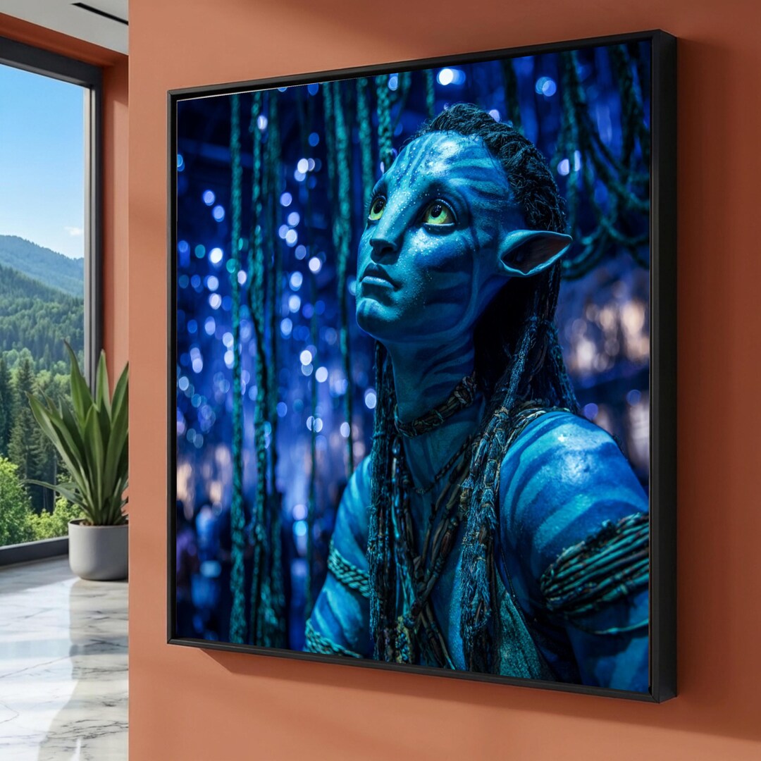 Blue Avatar Canvas Art, Sci-fi Tribal Design, Framed or Rolled - Etsy