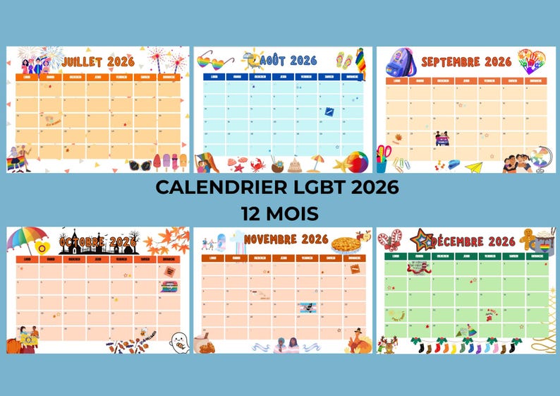 Printable LGBT Calendar 2026 – Inclusive & Queer Calendar – Instant ...