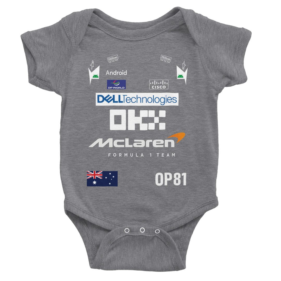 Mclaren F1 Baby Bodysuit, Oscar Piastri OP81, Formula One Racing Outfit ...