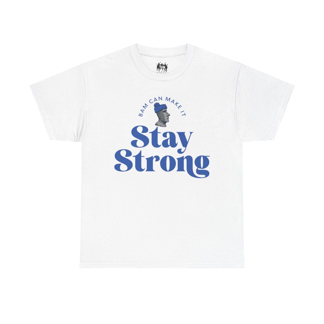 Stay Strong Statue Head/moai Tee | Motivational Graphic Shirt, Blue ...