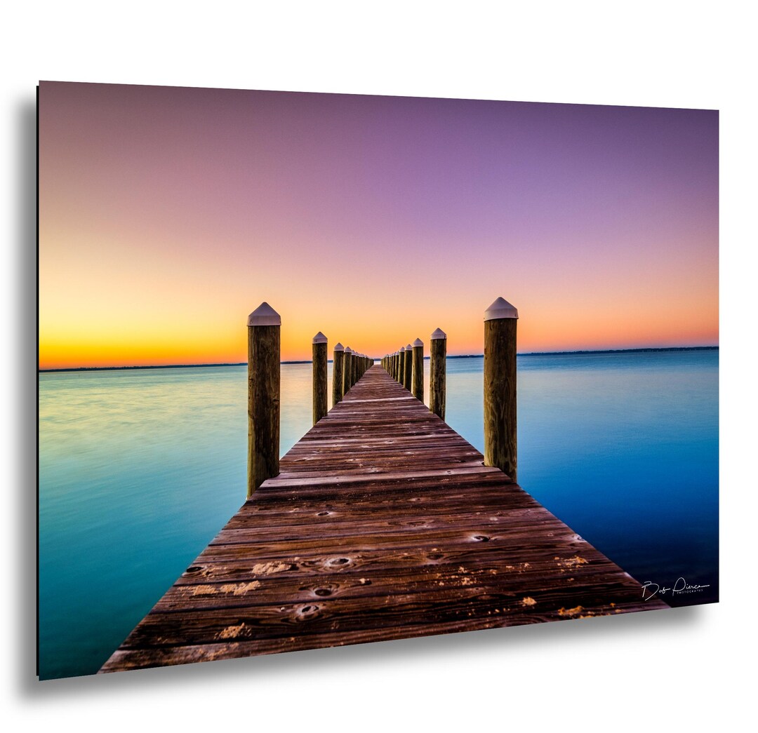 Florida Pier Sunrise Photo, Destin Dock Ocean Sunrise Print, Wooden ...