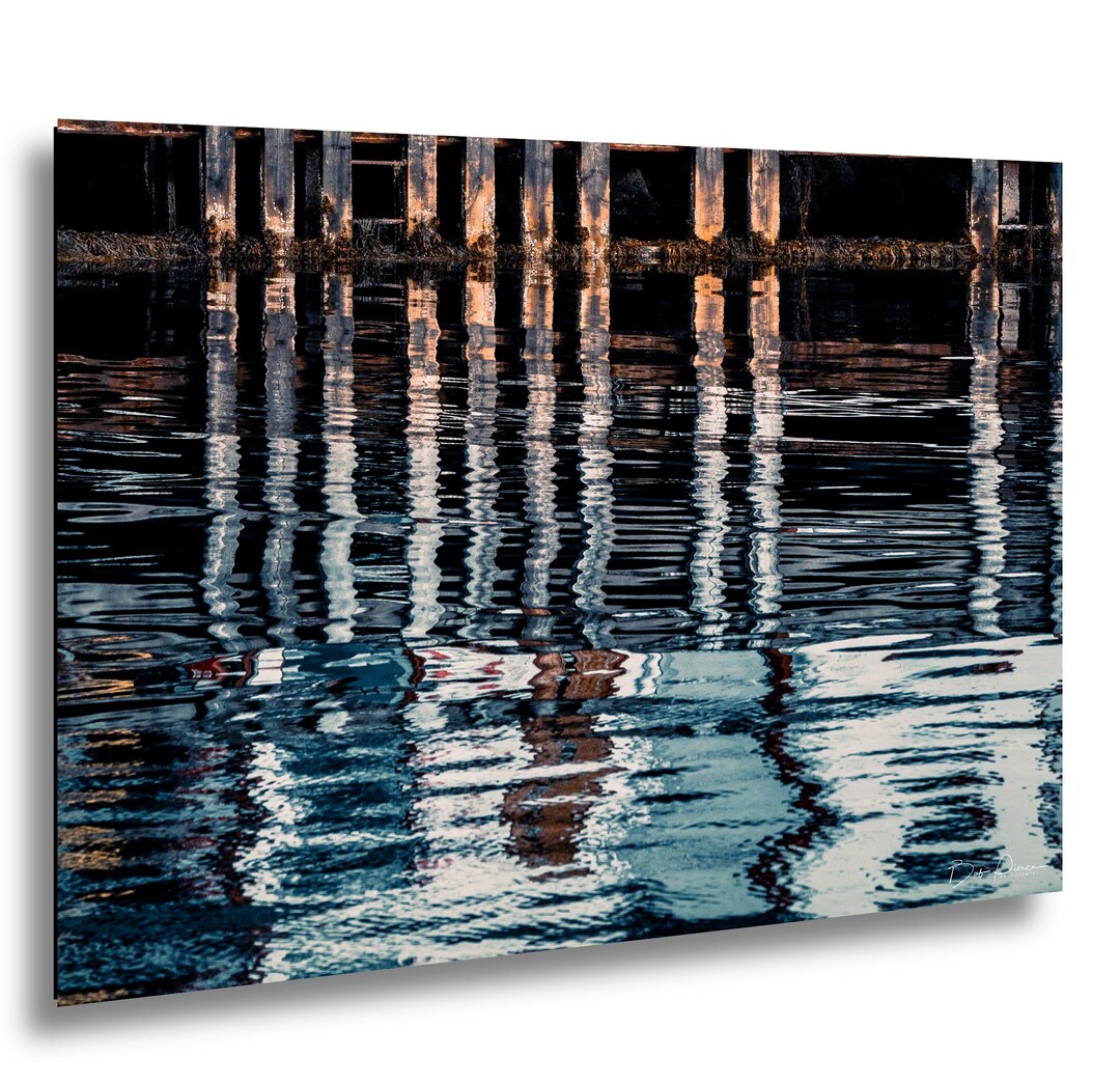 Dock Reflection in Water Lofoten Islands Norway, Abstract Water ...