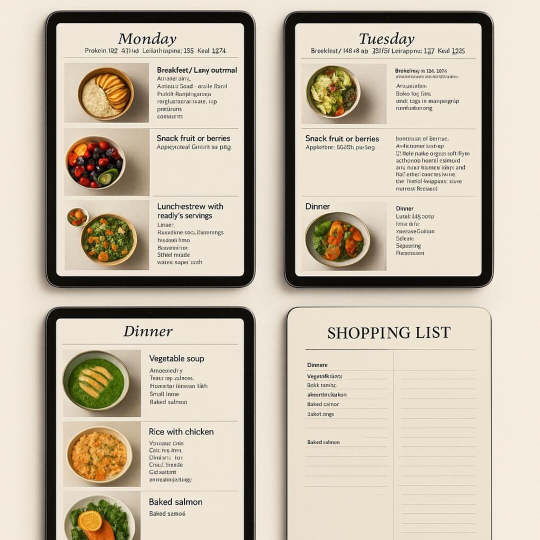 Meal Plan 7-day Weight Loss , Beginner Nutrition Guide (PDF) - Etsy