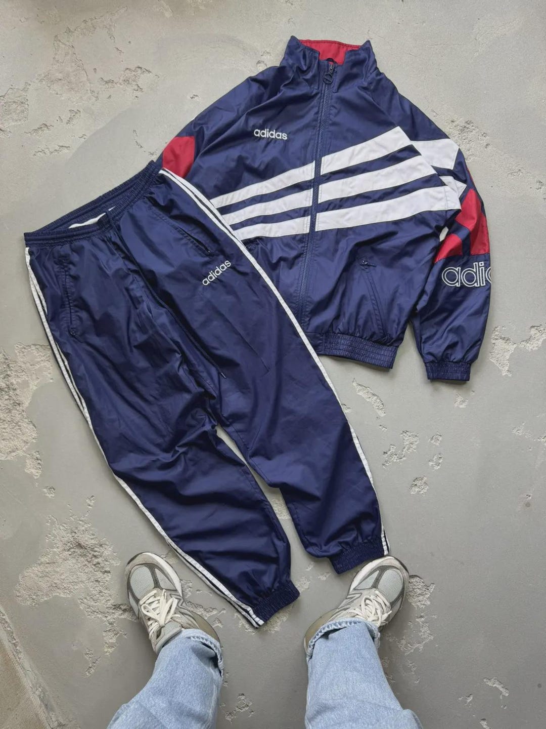 Vintage Adidas Nylon Tracksuit Jacket Pants 90s Rare - Etsy
