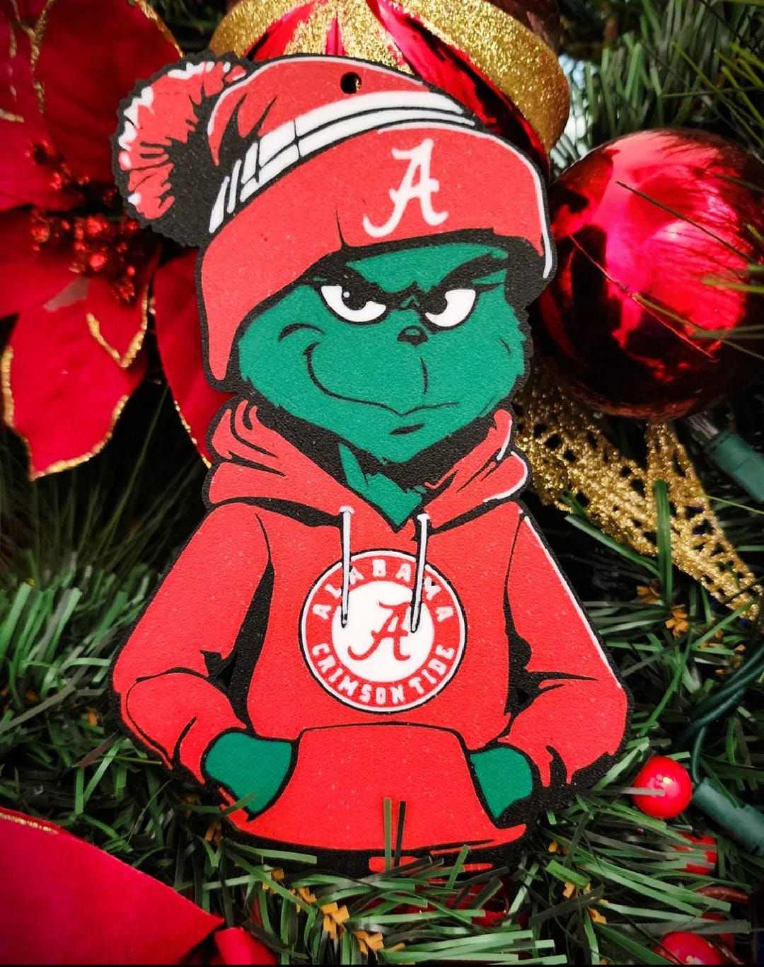 Alabama Crimson Tide Grinch Themed Christmas Ornament - Etsy