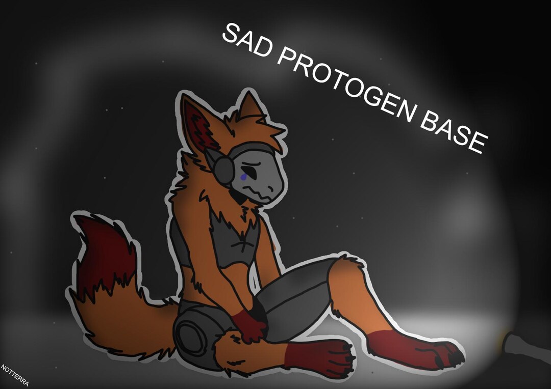 Sad Protogen Full Body In Cave Base Etsy