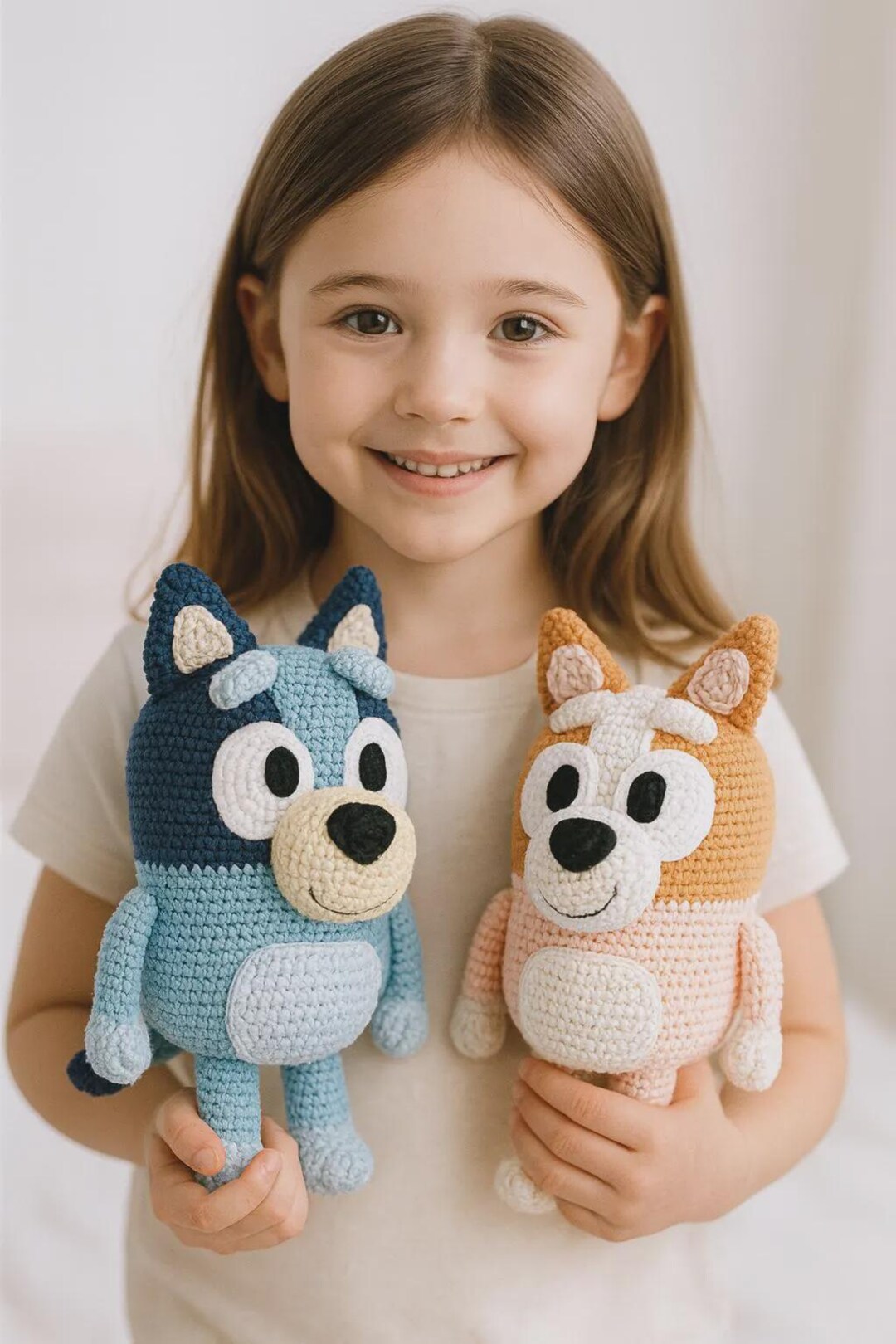 Crochet Dog Pattern PDF, Amigurumi Puppy Duo, Blue & Orange Stuffed ...