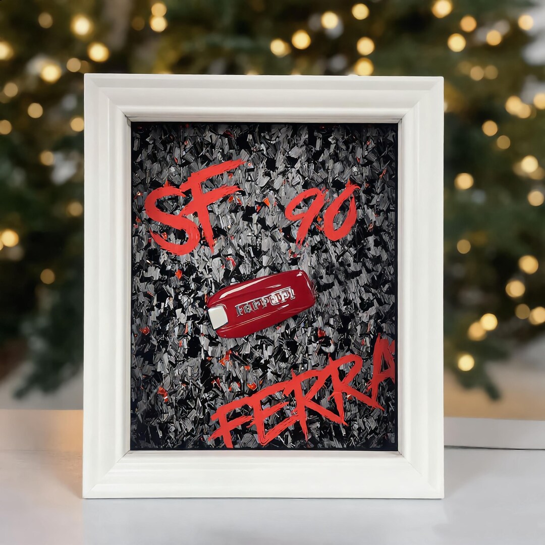 Ferrari SF 90 Picture Frame With Key – Carbon Look Wall Art, Graffiti ...