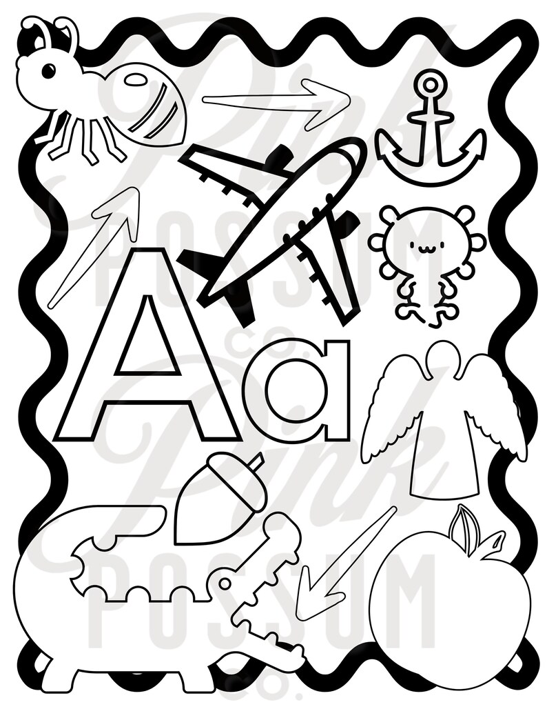 Alphabet Coloring Pages A–Z, Kids Printable Worksheets, 26 ABC Coloring ...