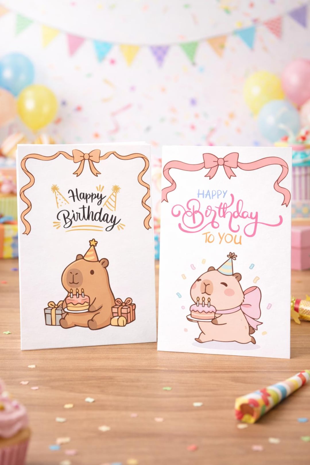 Cute Birthday Cards Bundle, Printable Kids Birthday Greeting Cards, 5x7 ...