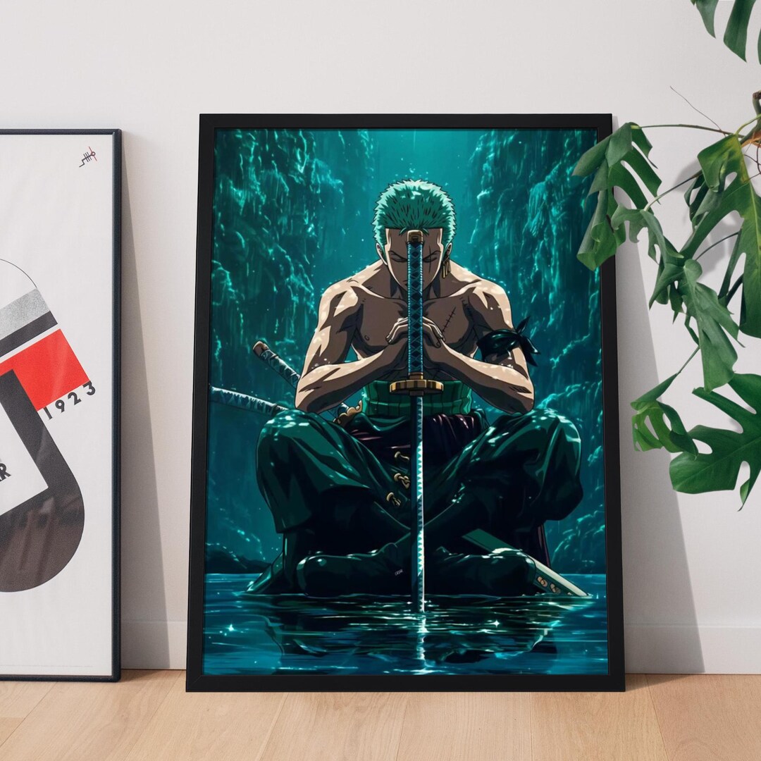 Zoro Samurai Poster – Roronoa Zoro Meditating With Sword | One Piece ...