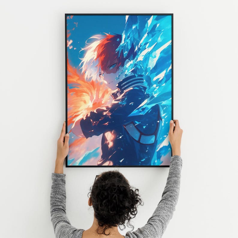 Todoroki Fire and Ice Art Print – My Hero Academia Anime Poster - Etsy
